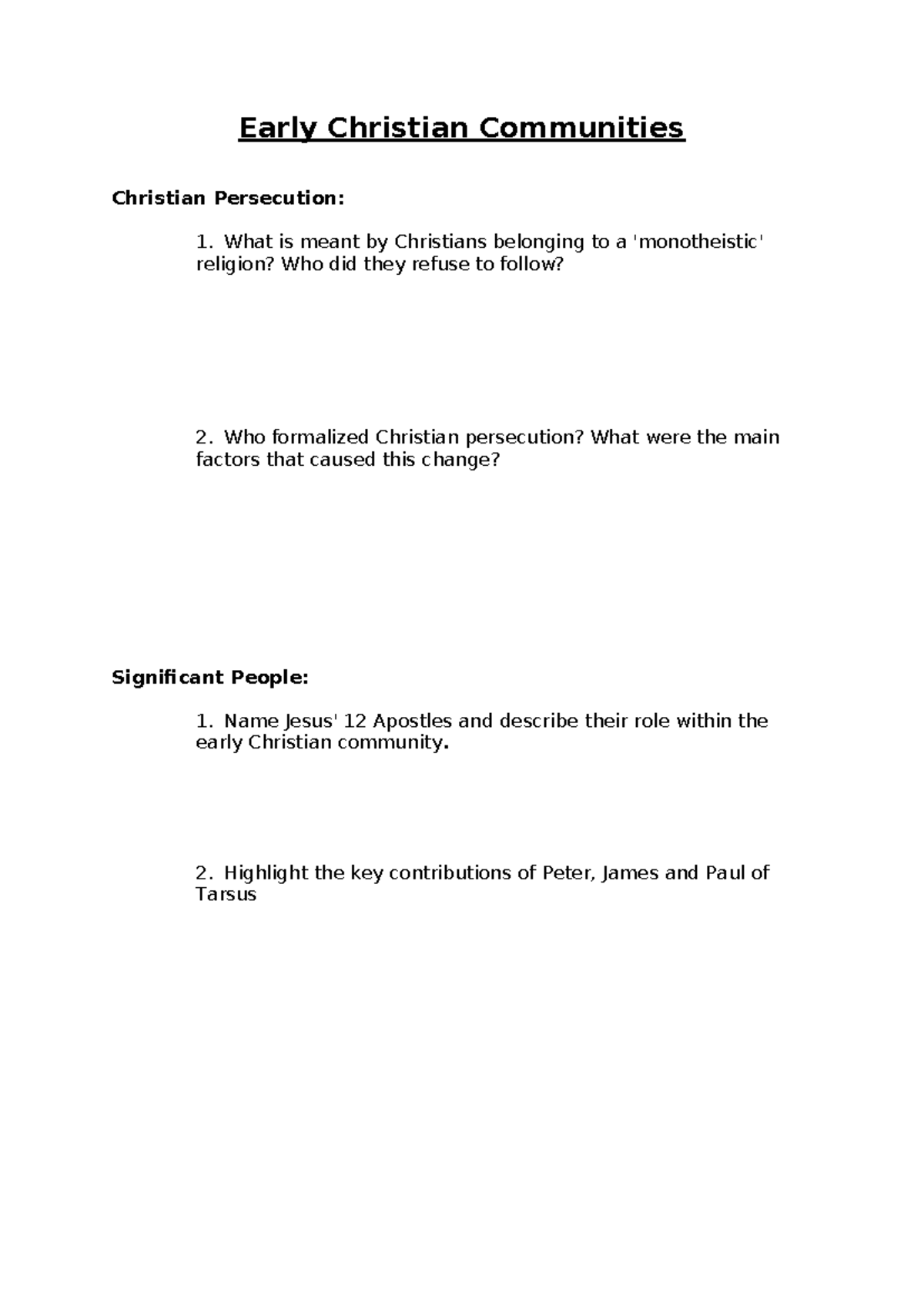 Early Christian Communities: Key Questions on Persecution & Apostles ...