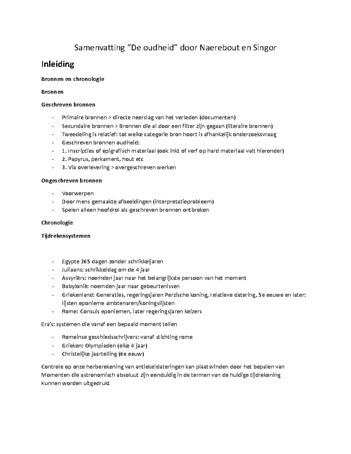 Samenvatting: De Oudheid volgens Naerebout & Singor - Geschiedenis en ...