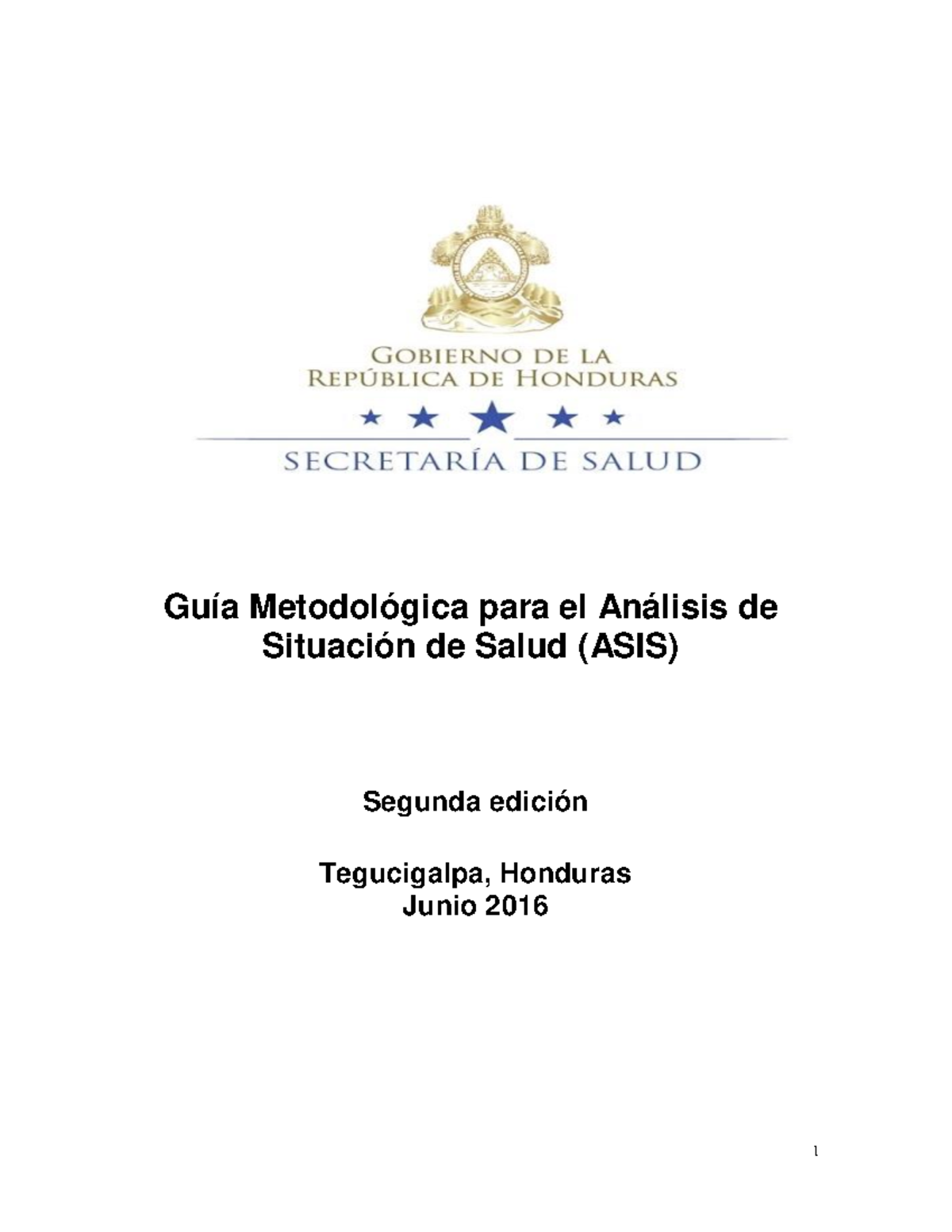 Guía Metodológica ASIS 2025: Análisis de Situación de Salud en Honduras - Studocu