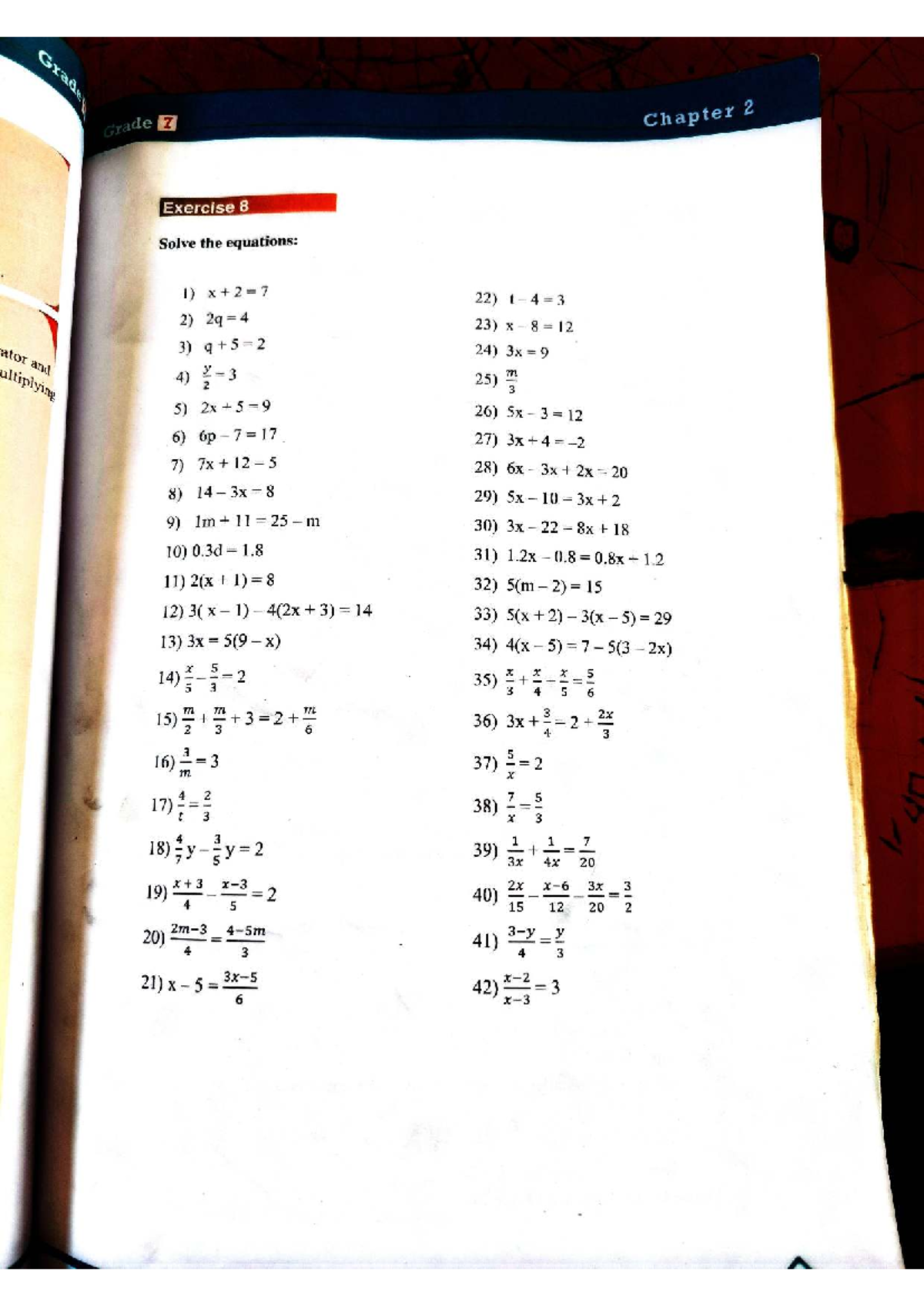Grade 7 Math Chapter 2 Exercise 8 Worksheet Solutions - Studocu