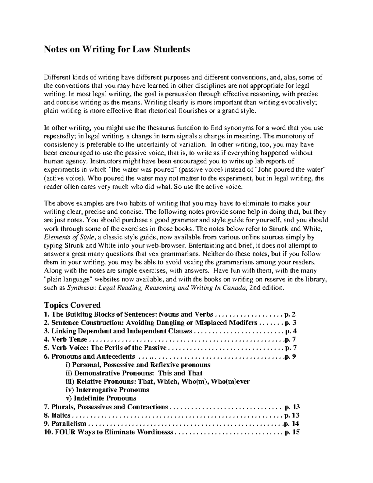 Law 101: Essential Writing Techniques for Law Students - Studocu