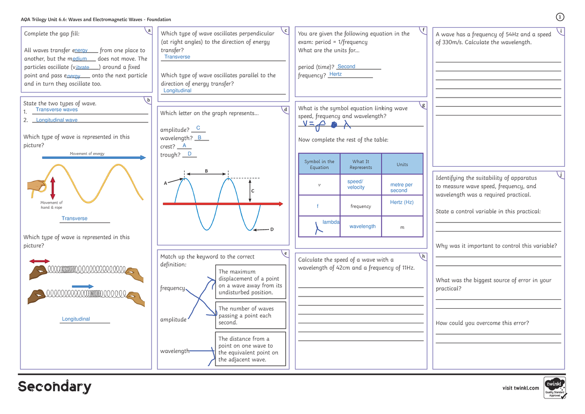 Waves-and-electromagnetic-waves-foundation ver 4 - AQA Trilogy Unit 6 ...