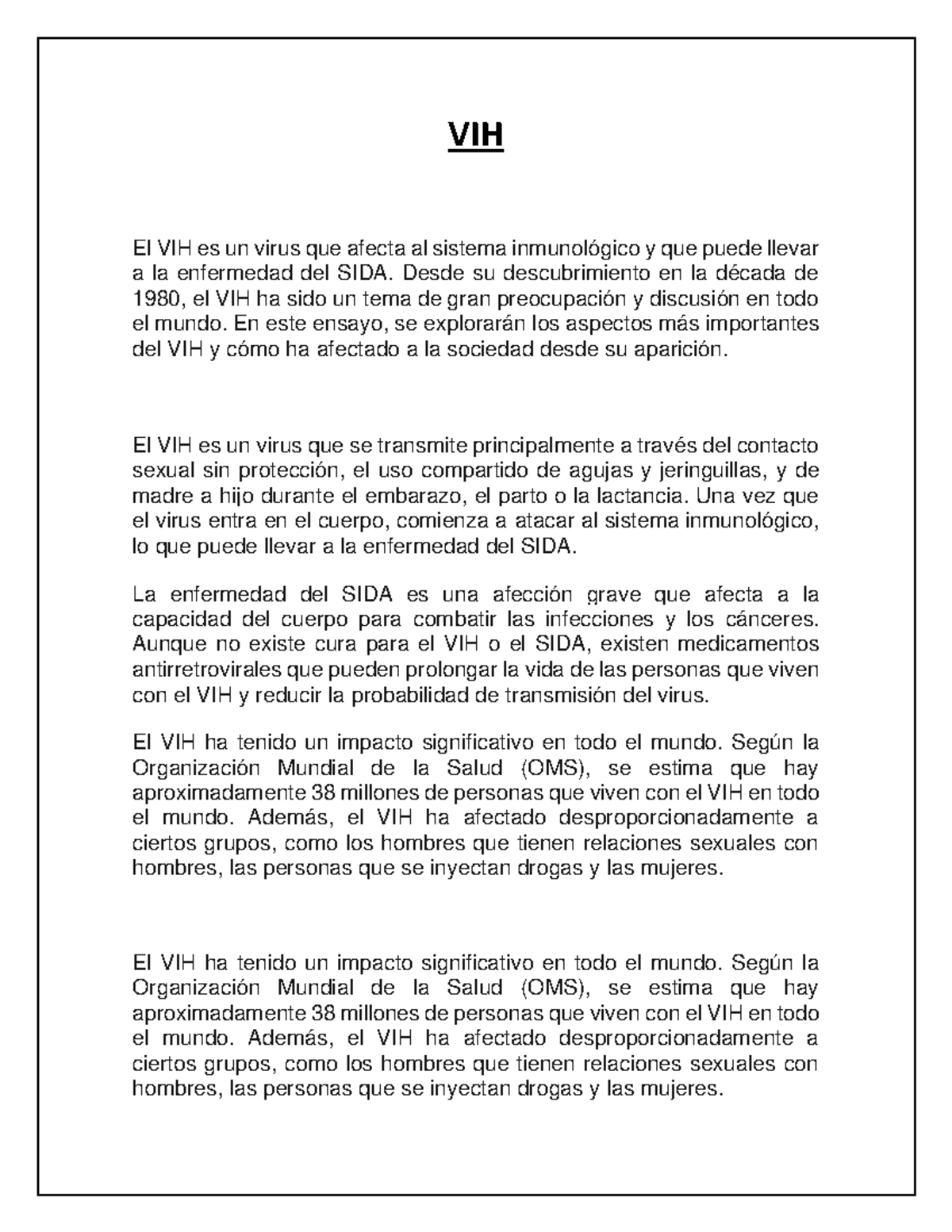 VIH-1 - VIH - VIH El VIH es un virus que afecta al sistema inmunológico ...