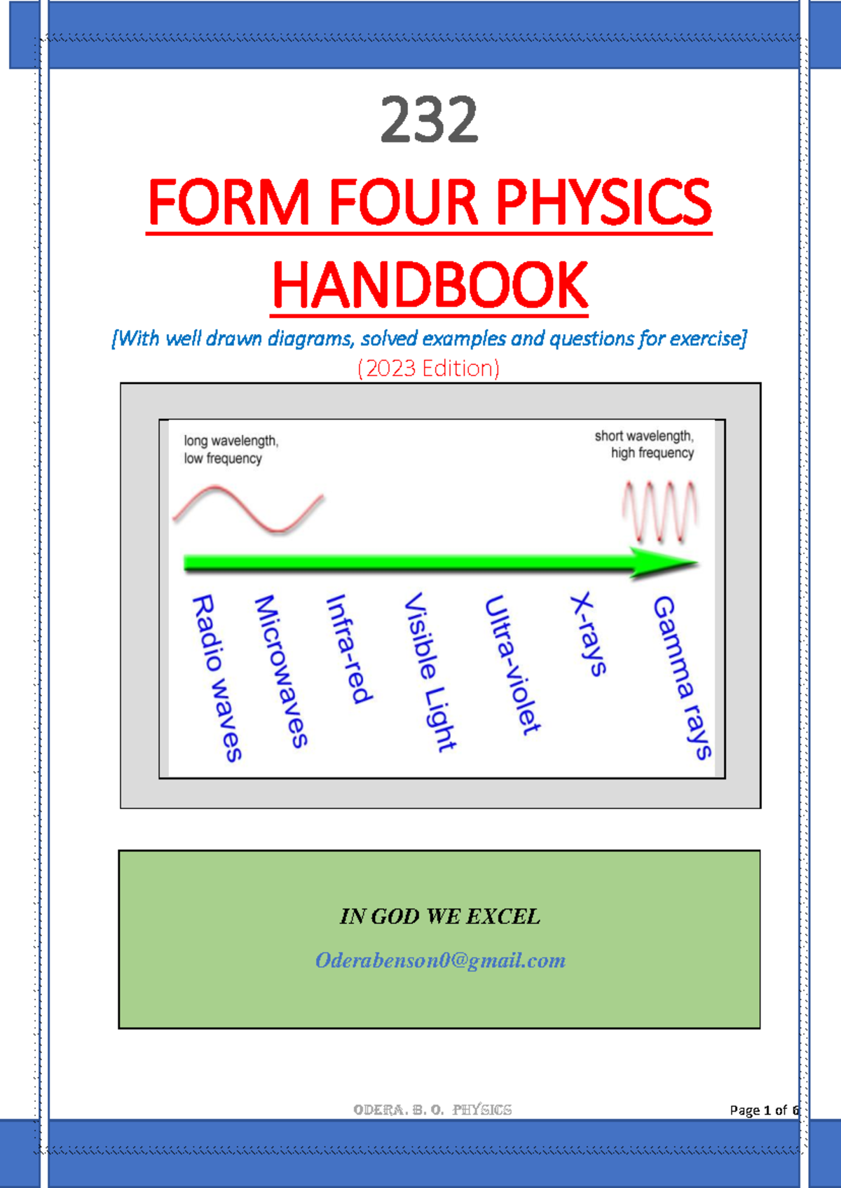 FORM FOUR PHYSICS HANDBOOK 232: Diagrams, Examples & Questions (2023 ...