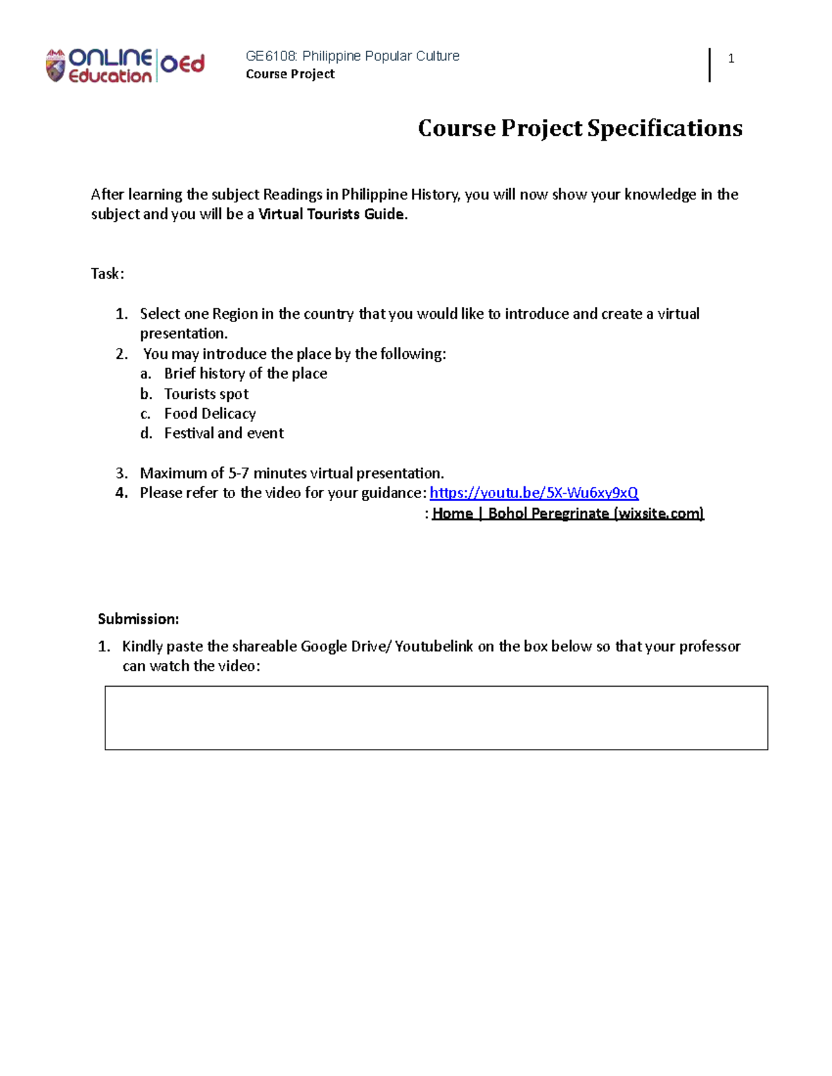GE6101 New Course Project - Course Project Specifications After ...