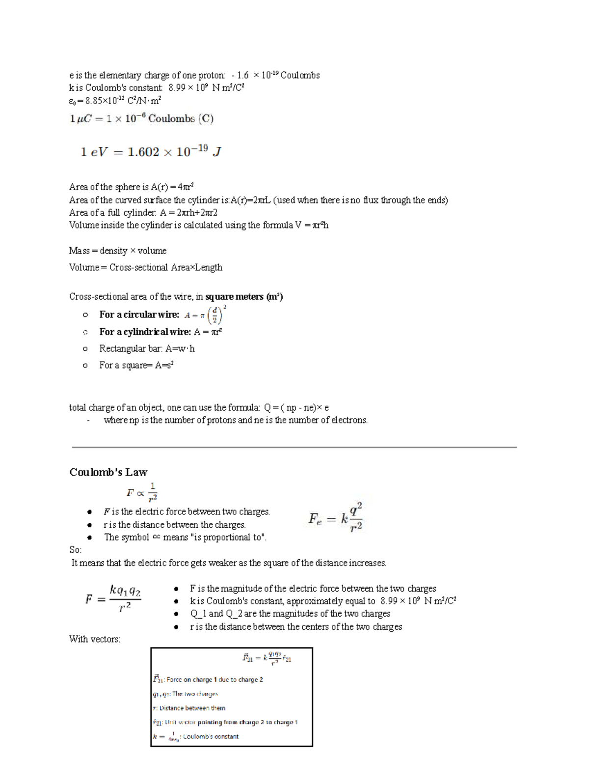 WTC PHYS 207 - Comprehensive Physics Notes and Formulas - Studocu
