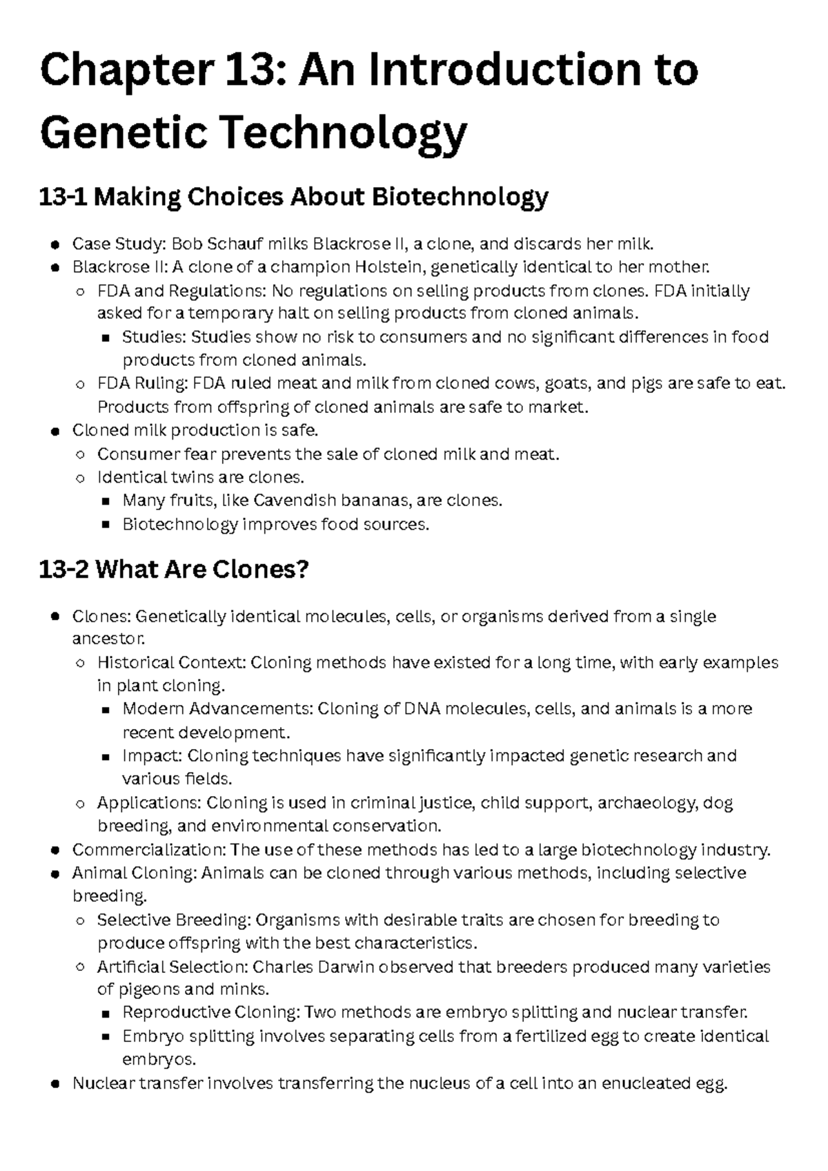 Chapter 13: Genetic Technology and Cloning Insights in Biotechnology ...