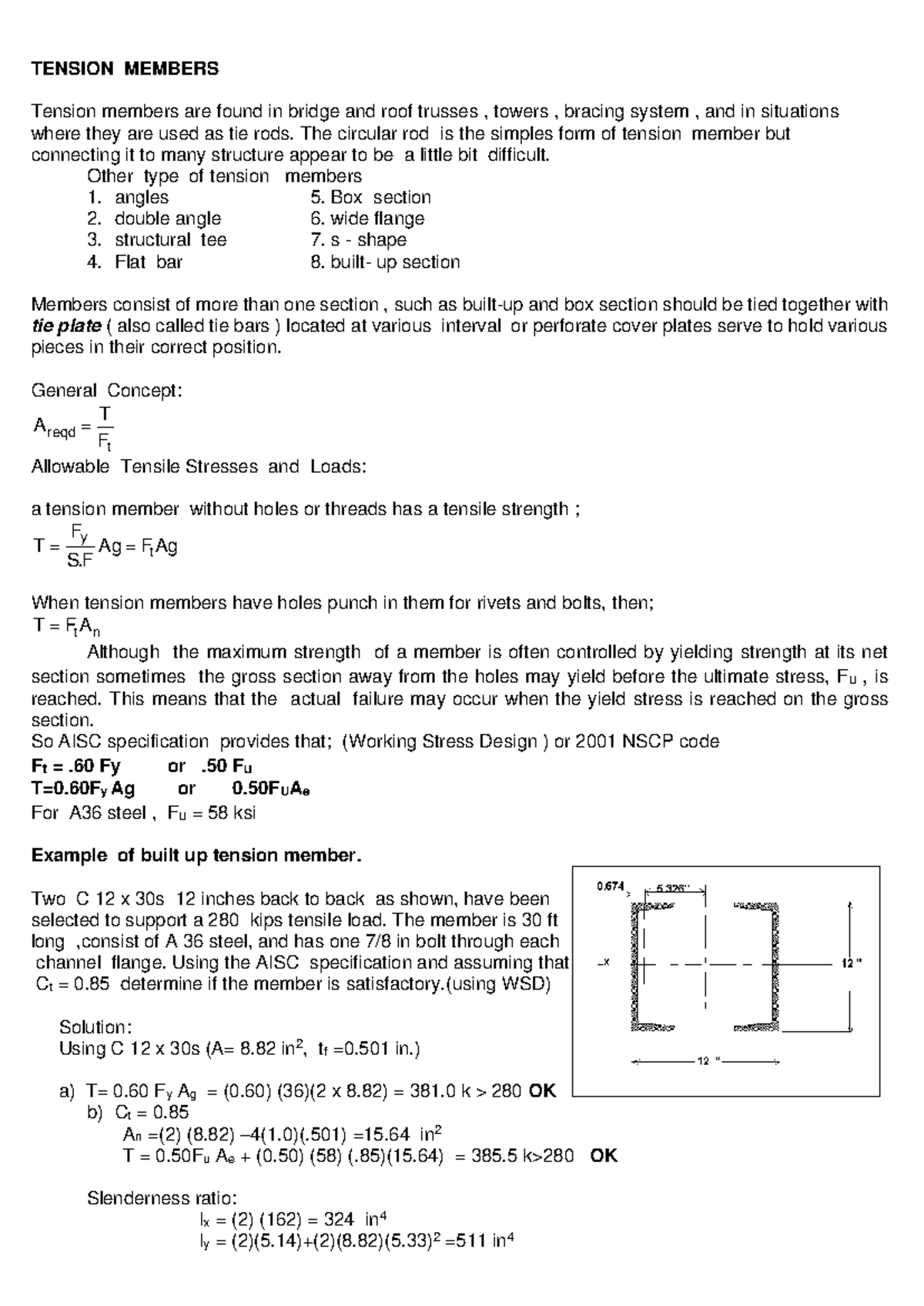 Tension Members: Concepts and Design Considerations for Structures ...