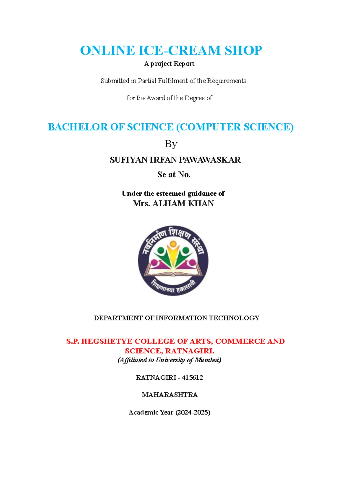 Online Cake Shop - final year project - BACHELOR OF SCIENCE ...