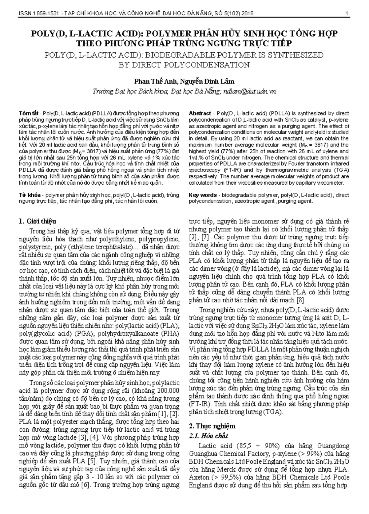 Final Exam Study Notes for Course 448022: Polylactic Acid Biodegradable ...