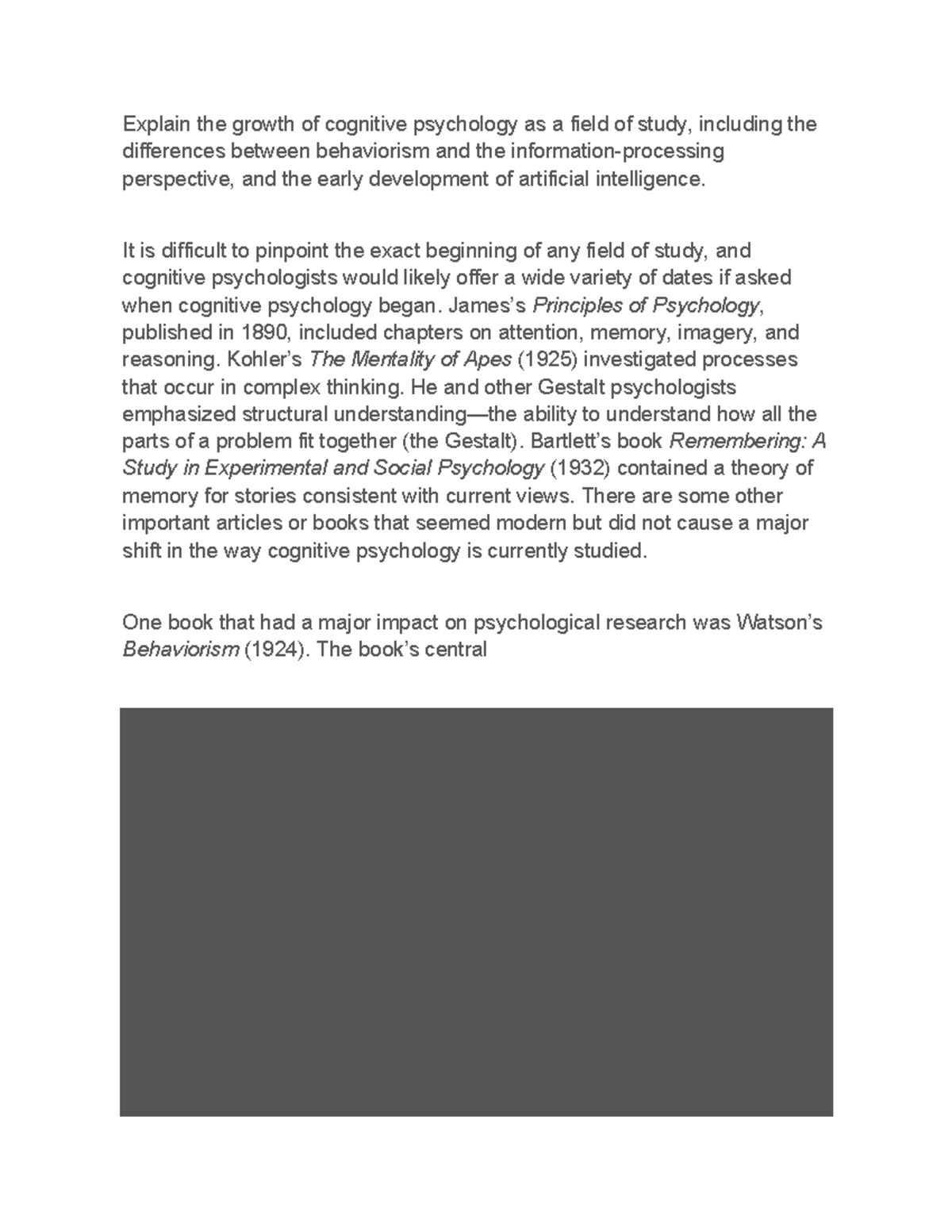 Cognitive Psychology: Evolution from Behaviorism to Info Processing ...