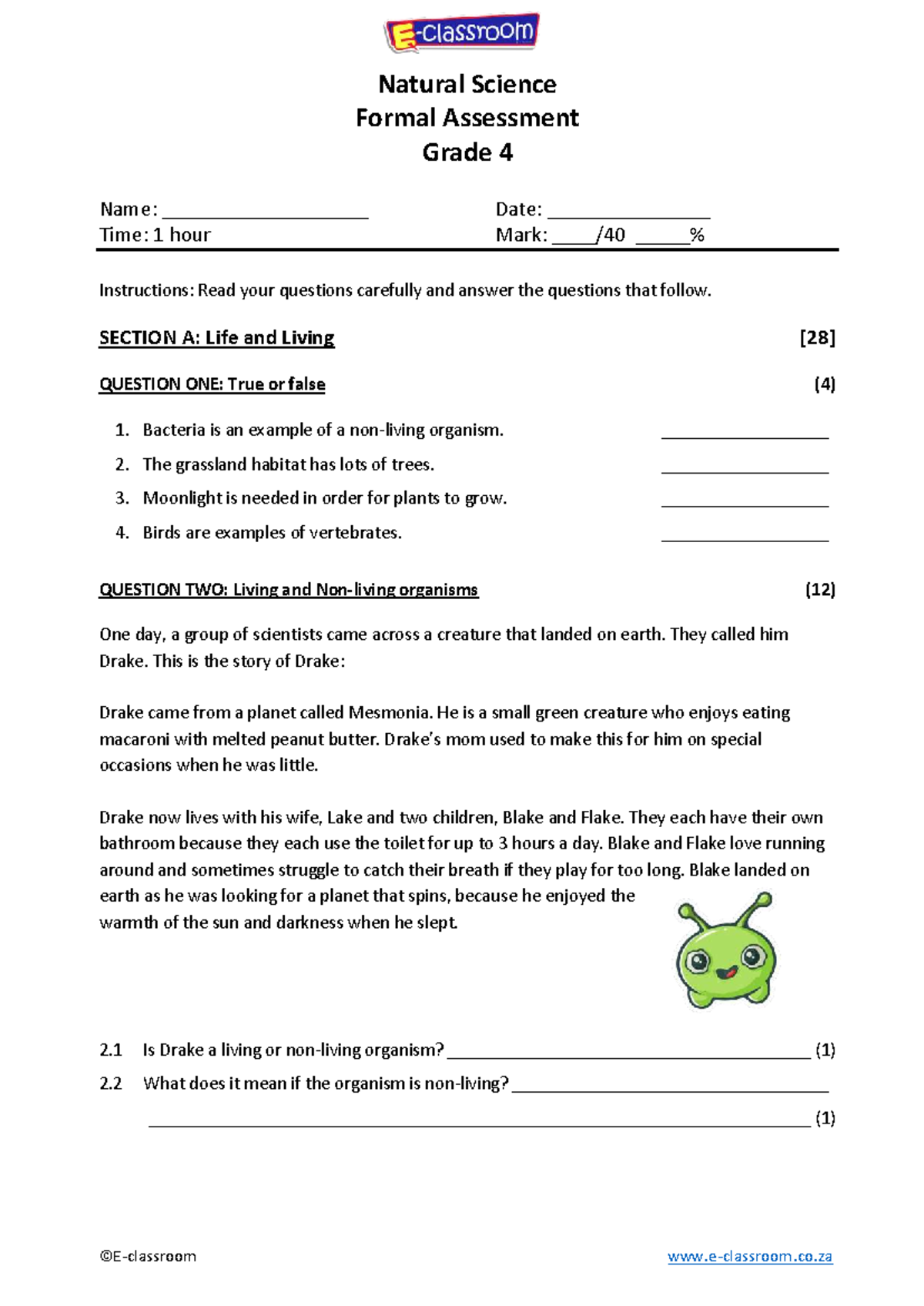 Gr 4 Natural Science Term 2 Practice Paper - Studocu