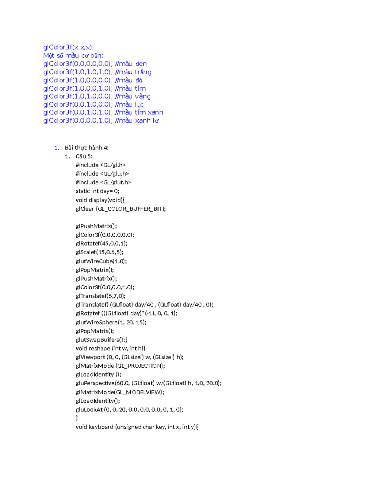 GL Color 3f - Basic Color Functions and Practices in Graphics Code ...