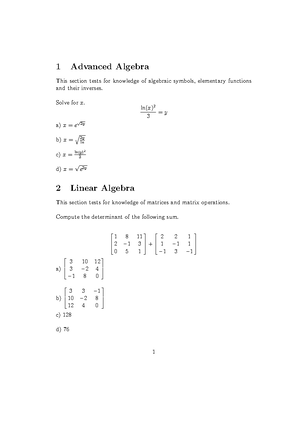Qualification Test Tutorials - Advanced Algebra Tutorial Advanced ...