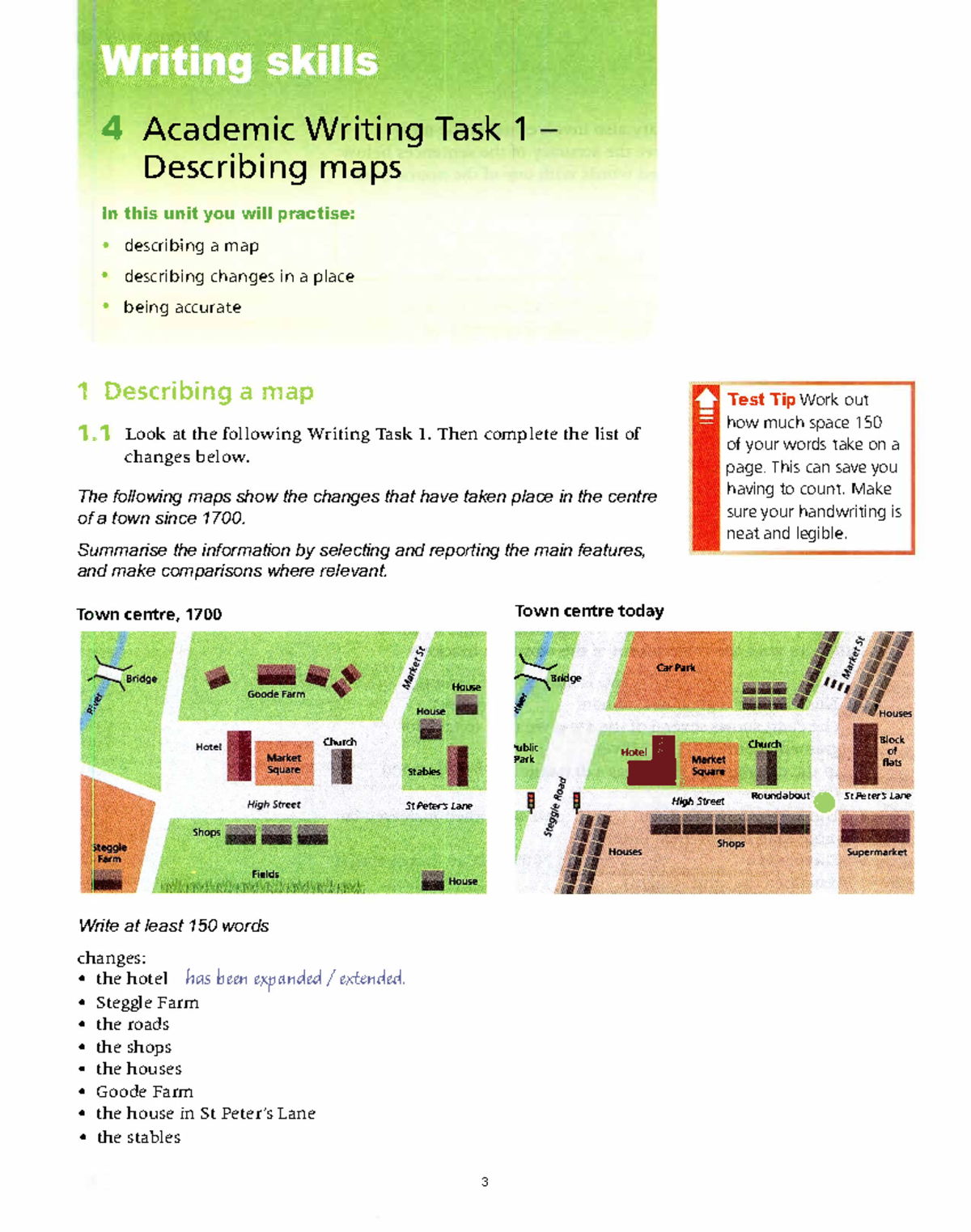 Writing Task 1 Maps Guide - Describing Changes Over Time - Studocu
