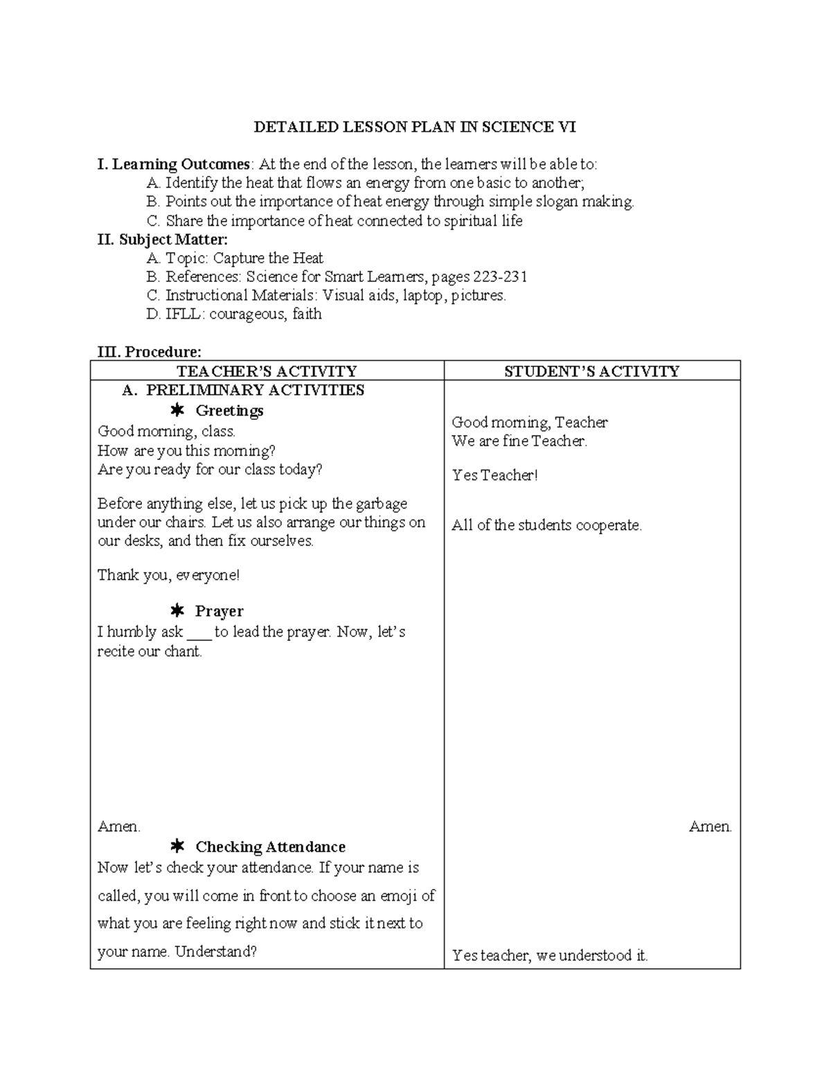 DTLP Science 6 Energy - DETAILED LESSON PLAN IN SCIENCE VI I. Learning ...