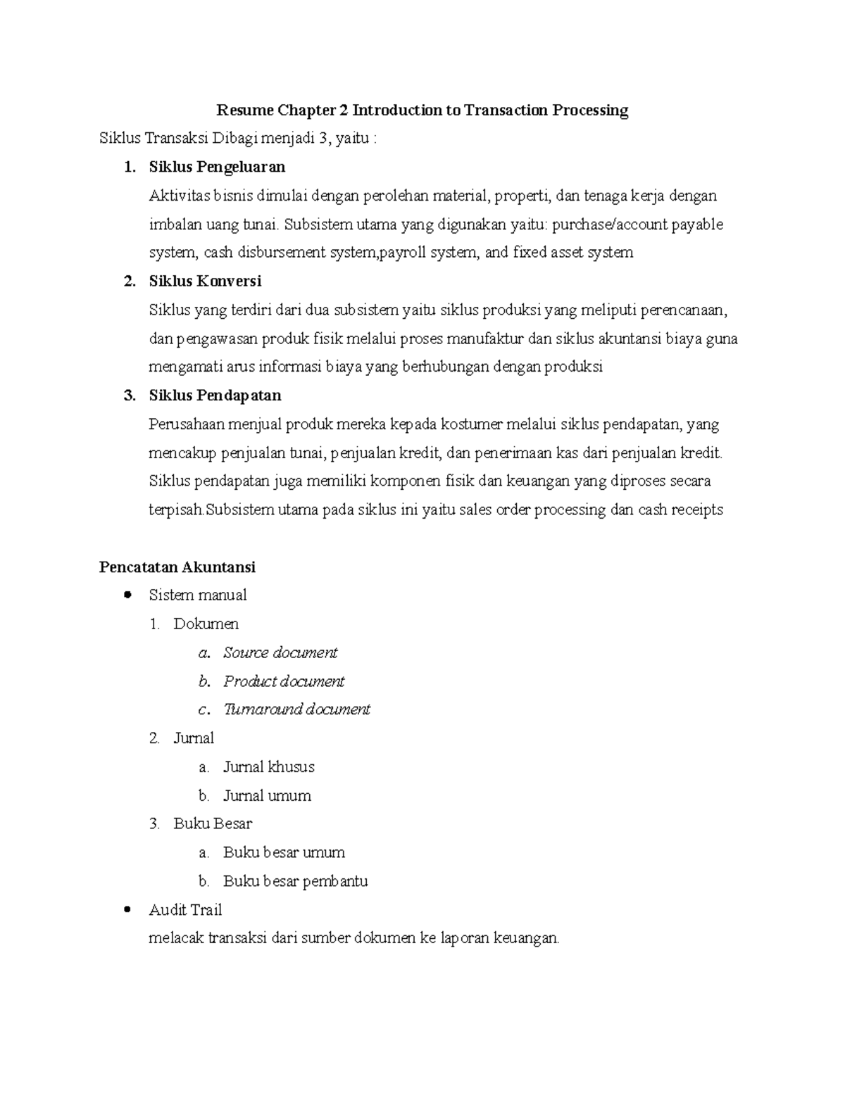 Resume Chapter 2: Introduction to Transaction Processing Concepts - Studocu