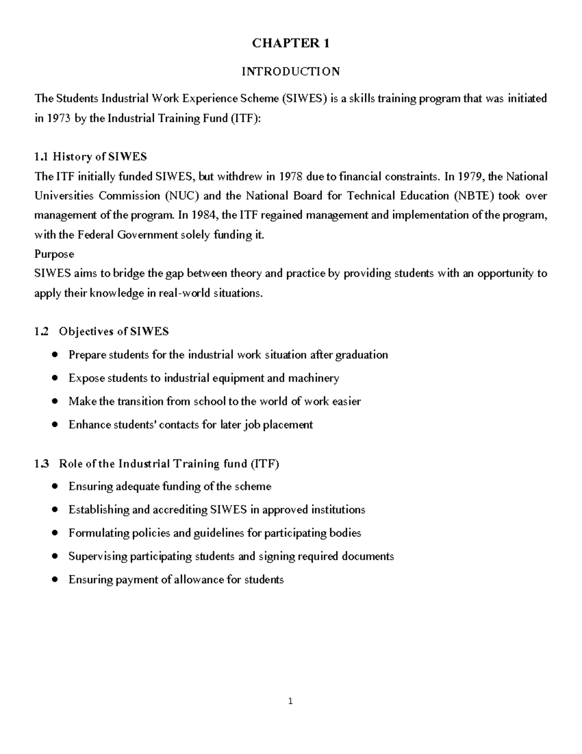 SIWES Overview and Skills Acquired - River State University - Studocu