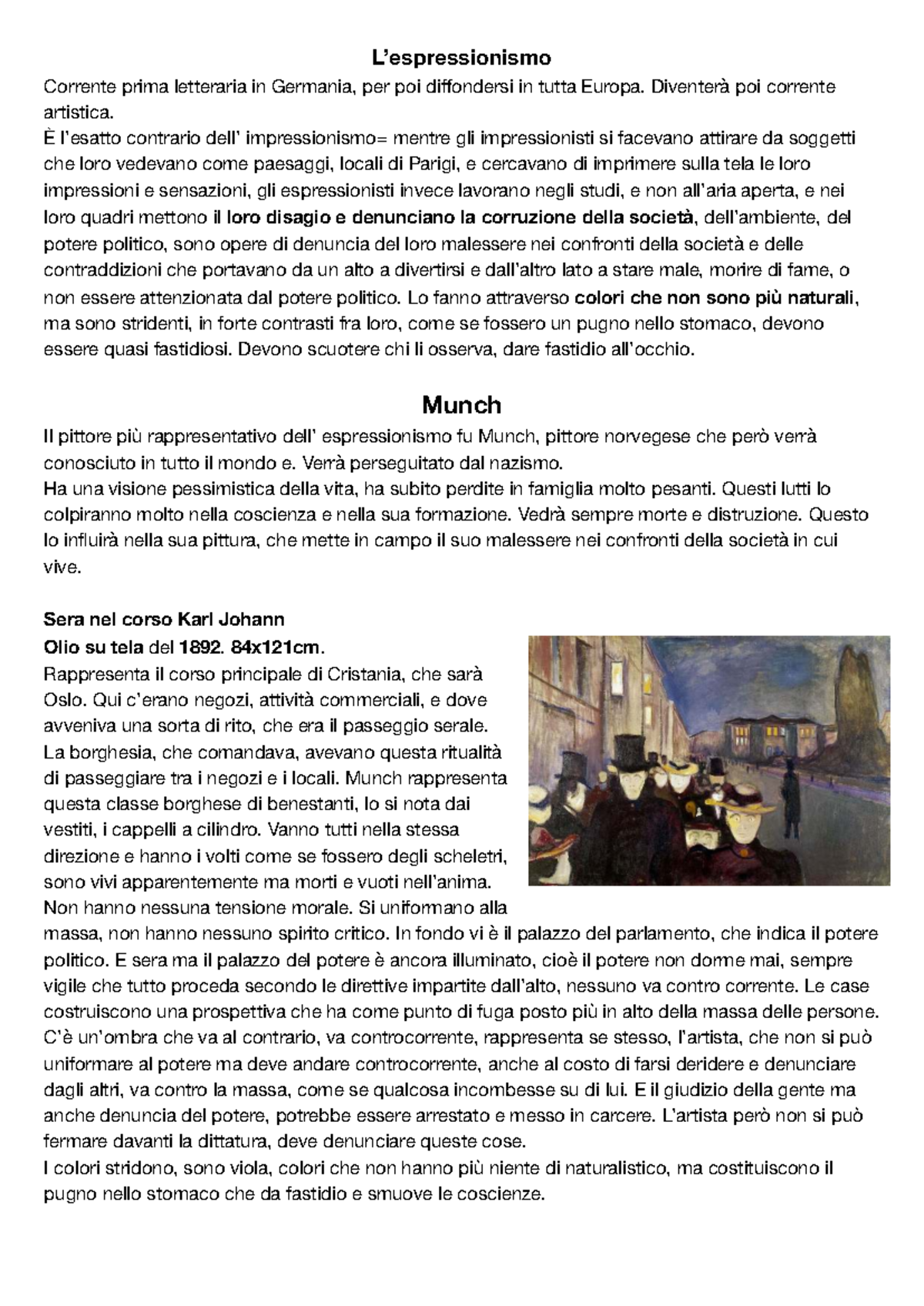 L'Esprimere del Malessere: Munch e l'Espressione in Germania - Studocu