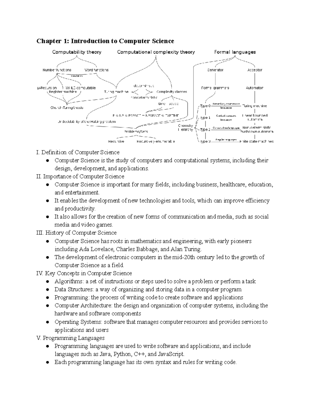 Chapter 1 Introduction to Computer Science - Chapter 1: Introduction to Computer Science I ...