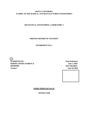 Machine Design 2 Problem Set 2 - University of Cebu- Main College of ...