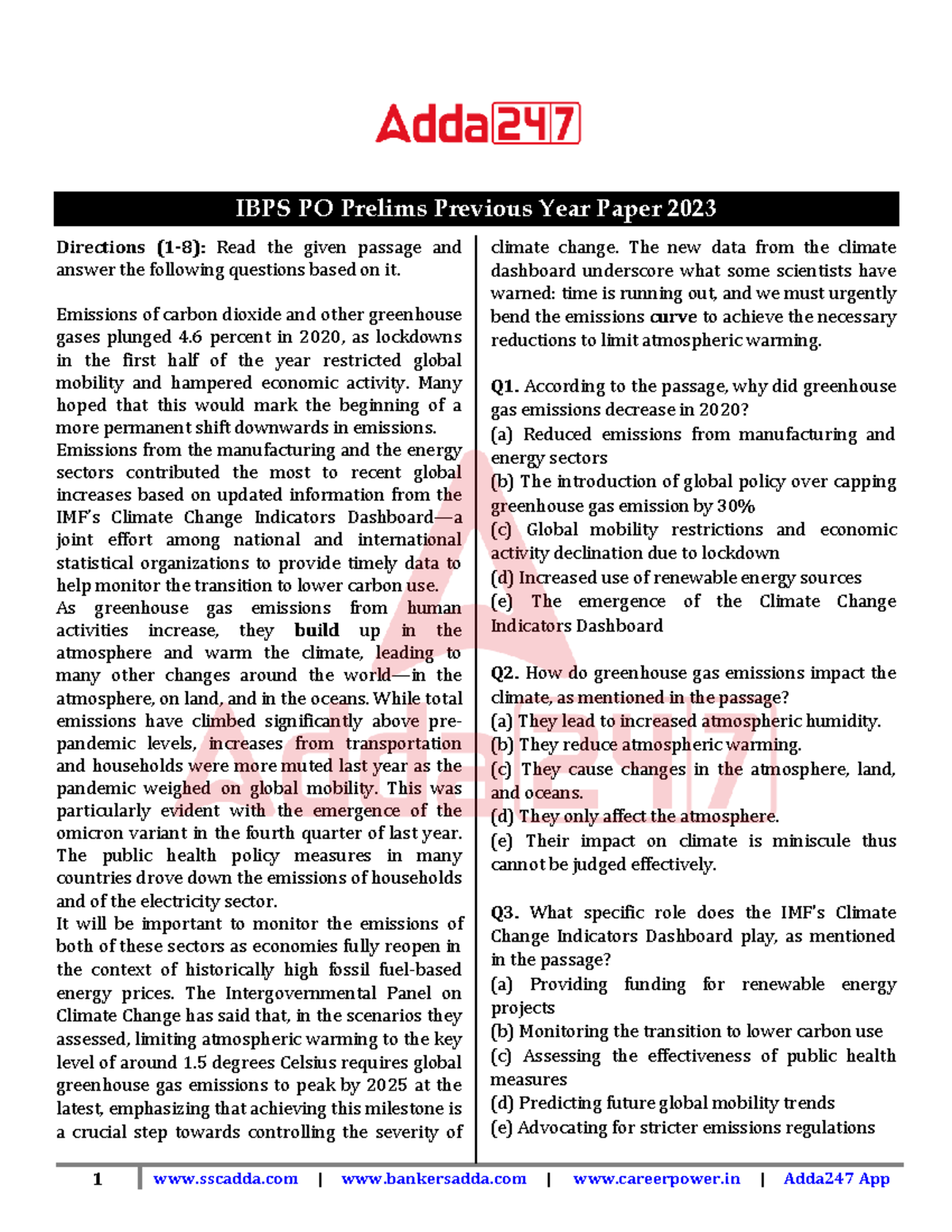 IBPS PO Prelims 2023: Previous Year Paper Analysis and Questions - Studocu