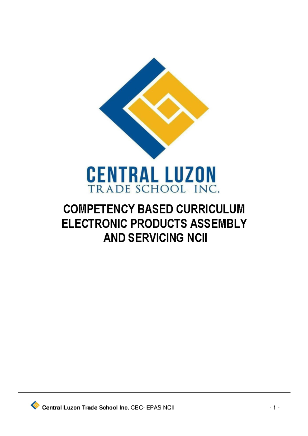 Electronic Products Assembly and Servicing NCII Course Overview - Studocu