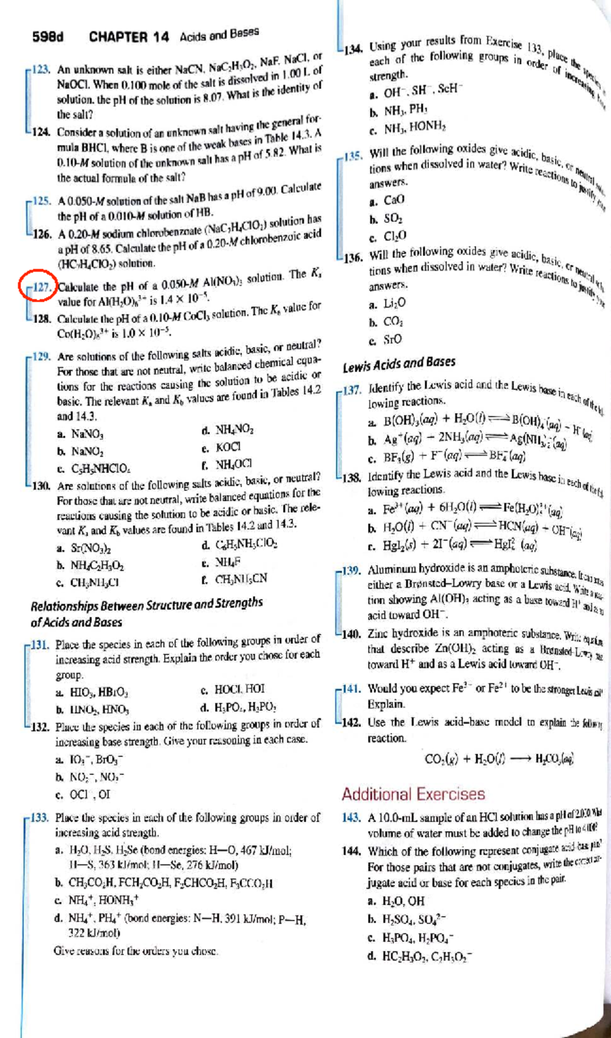 598d CHAPTER 14 Acids and Bases: AP Chem Book Questions Part 2 - Studocu