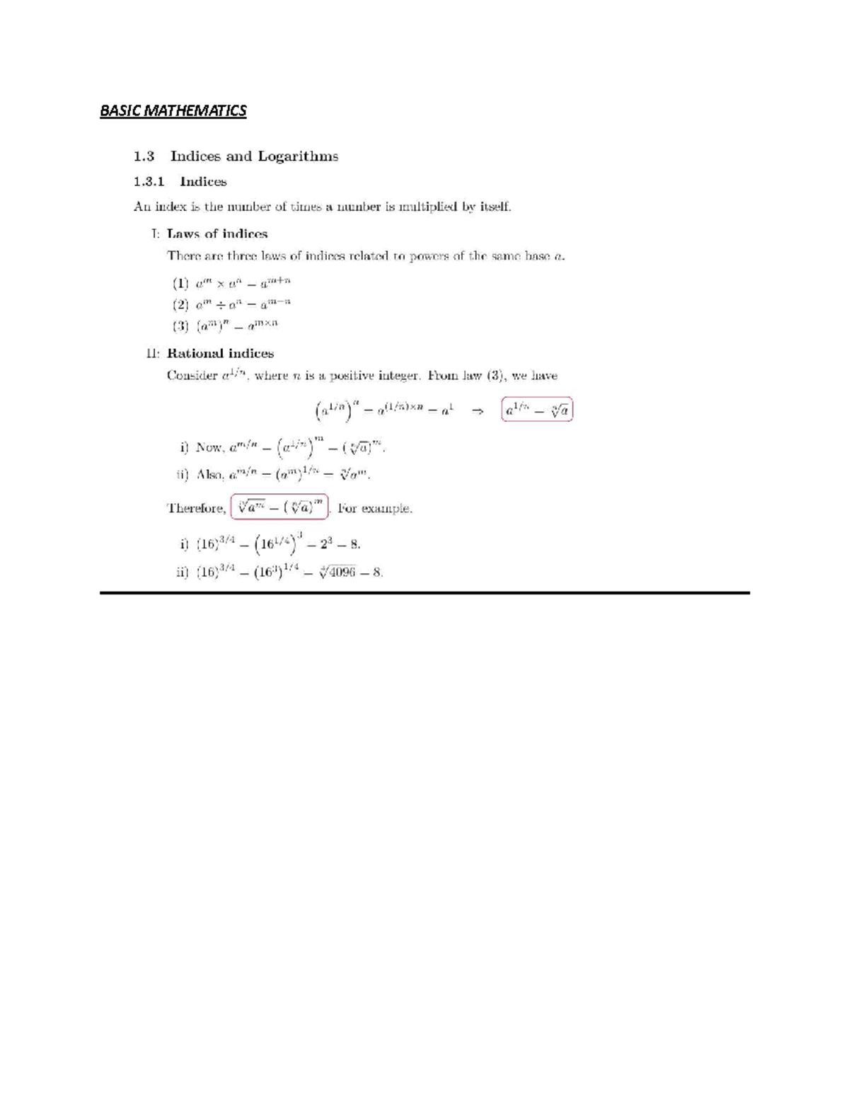 BASIC MATHEMATICS CUK: Indices, Logarithms, and Trigonometry Notes ...
