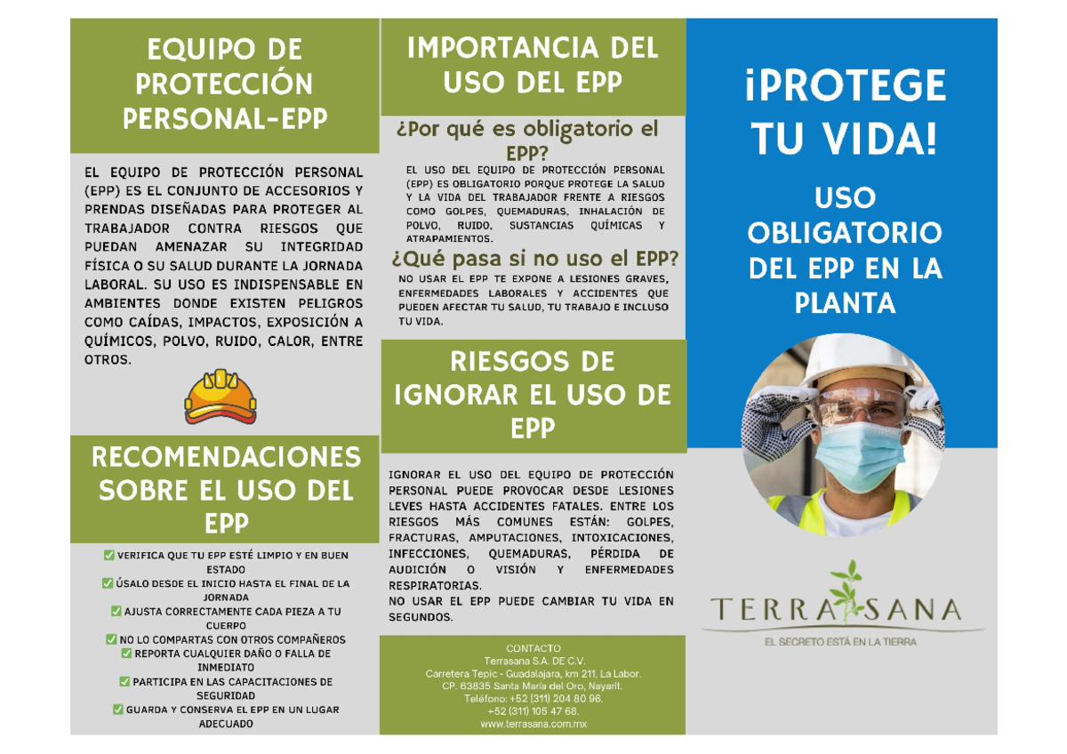 EPP OBLIGATORIO: PROTEGE TU VIDA EN EL TRABAJO - TERRASANA - Studocu