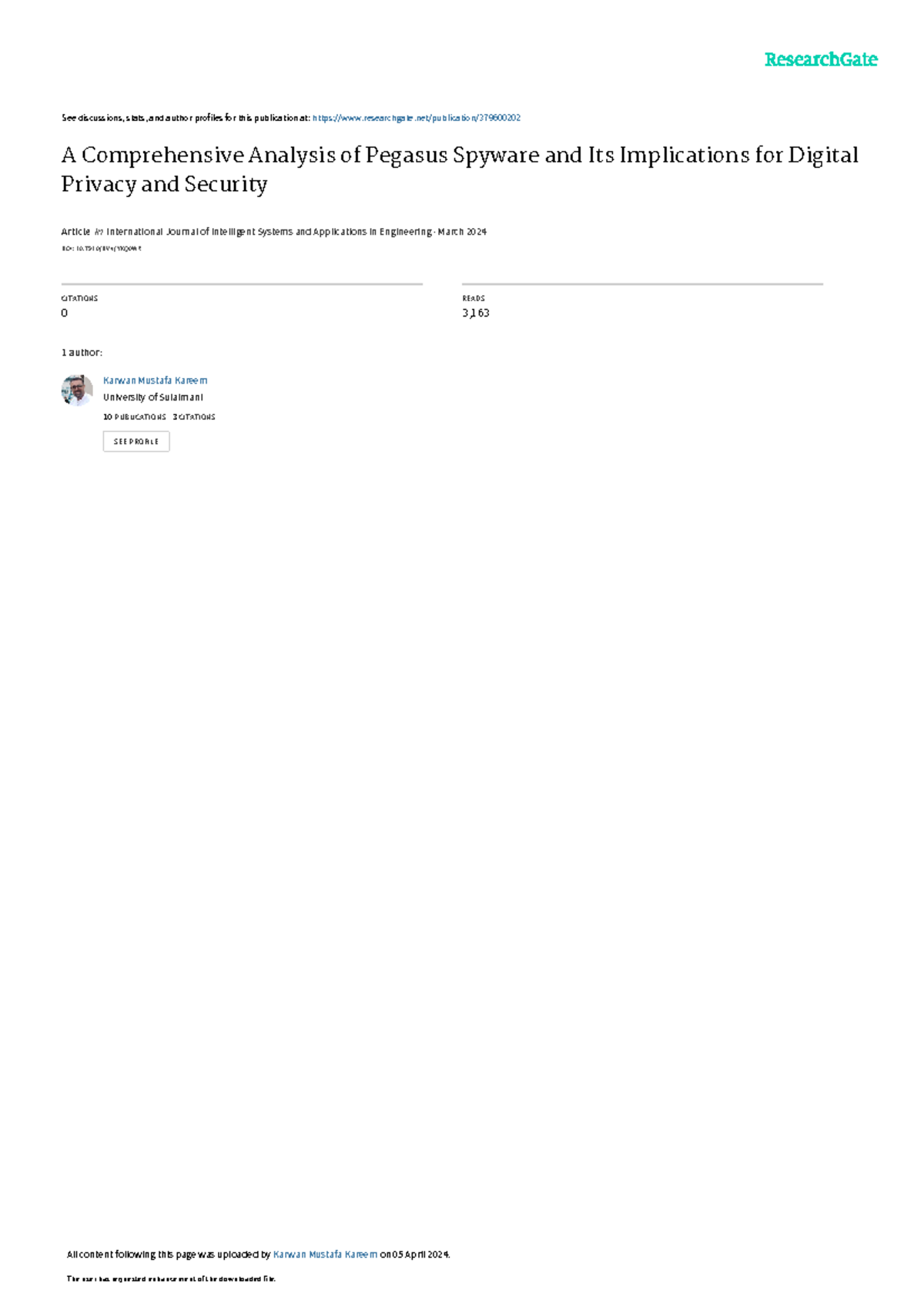 MSc. Advanced Computer Science: Analysis of Pegasus Spyware & Digital Privacy - Studocu