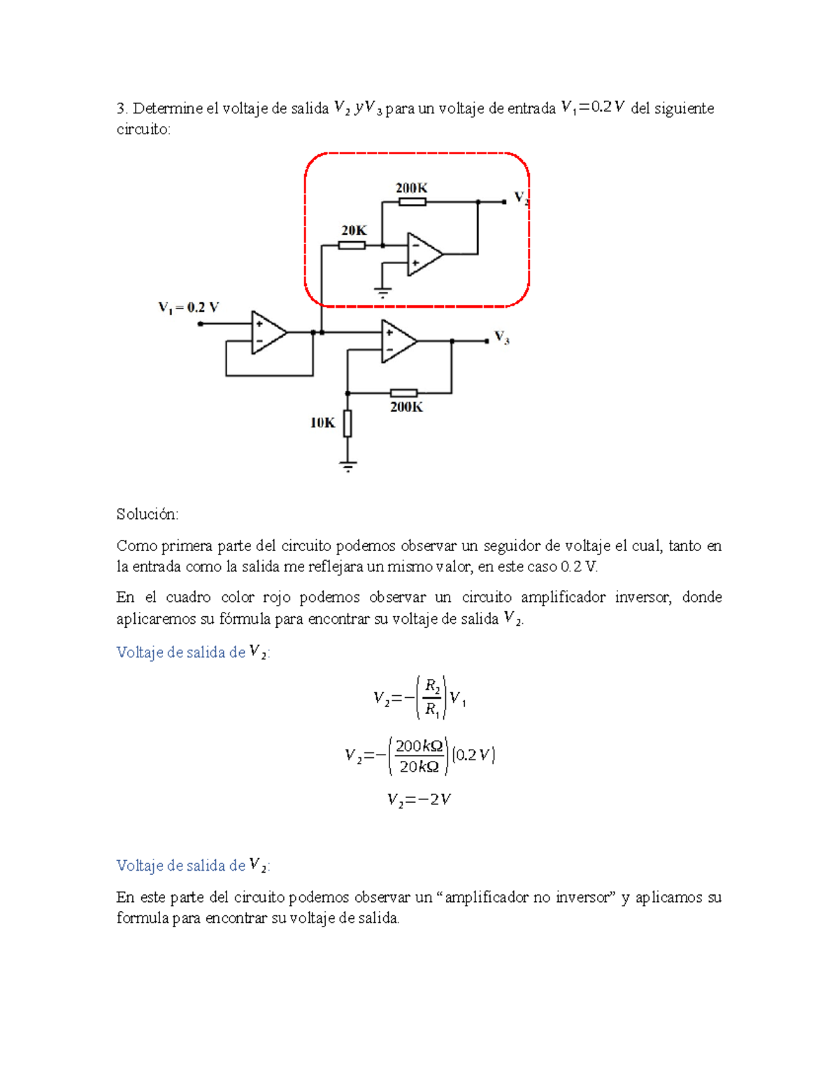 Ejercicio 3: Cálculo de Voltajes de Salida en Circuito - Tarea 2 LAB MECA - Studocu