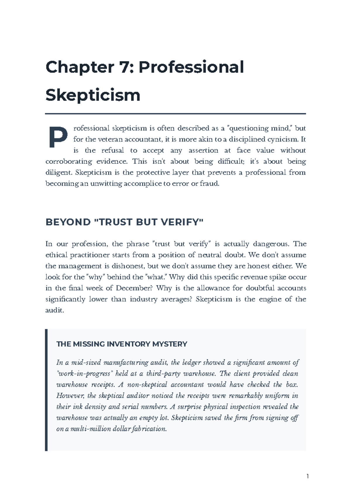 Chapter 7: Professional Skepticism in Accounting (ESXcp 96BY7Yj) - Studocu