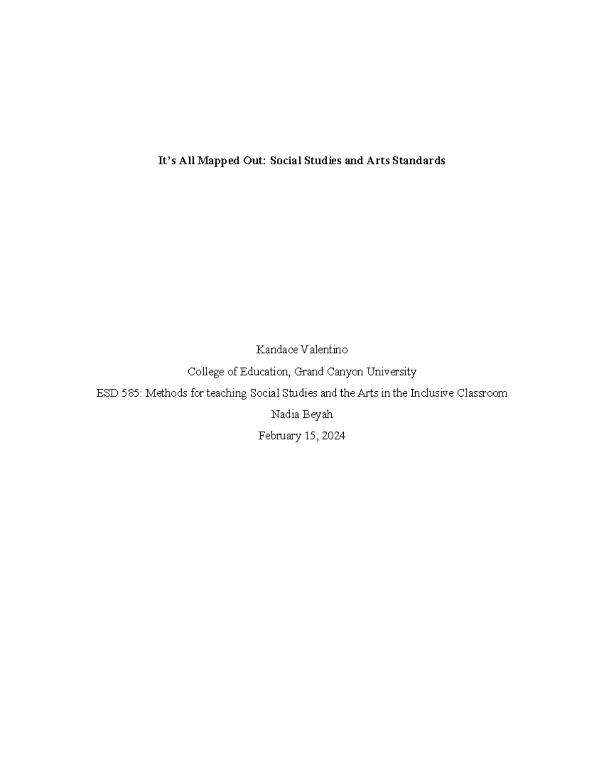 ESD585 - Strategies for Integrating Social Studies & Arts in Classrooms ...