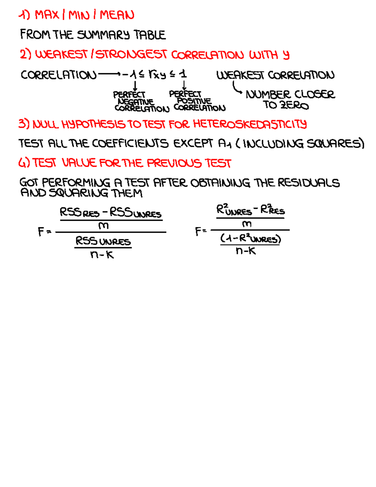 Econometrics Exam Notes: Key Concepts and Formulas - Studocu