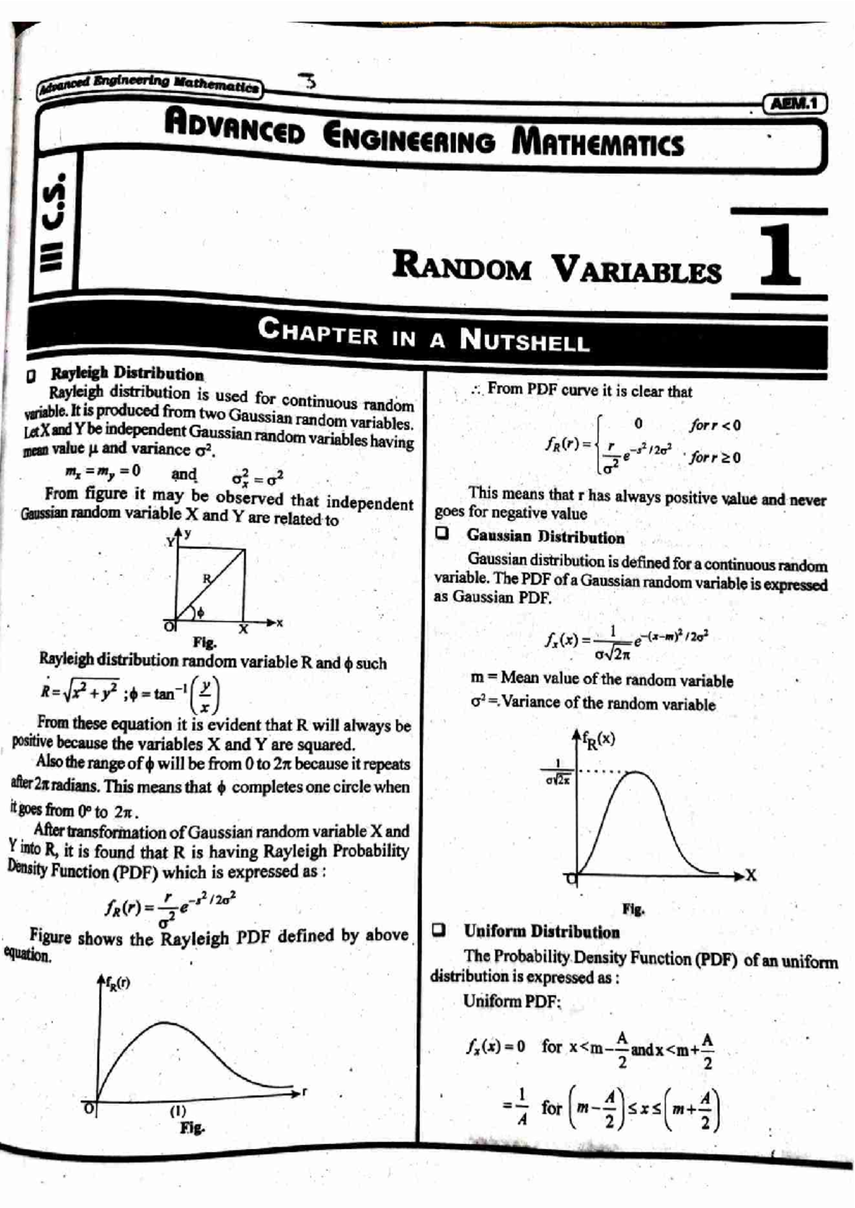 Advanced Engineering Mathematics AEM 1: Random Variables ...