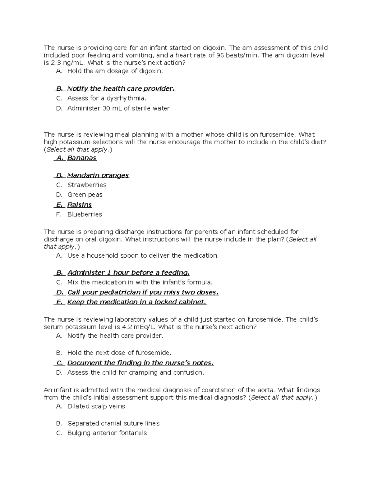 HESI RN Ped Practice Questions and Care Guidelines - Studocu