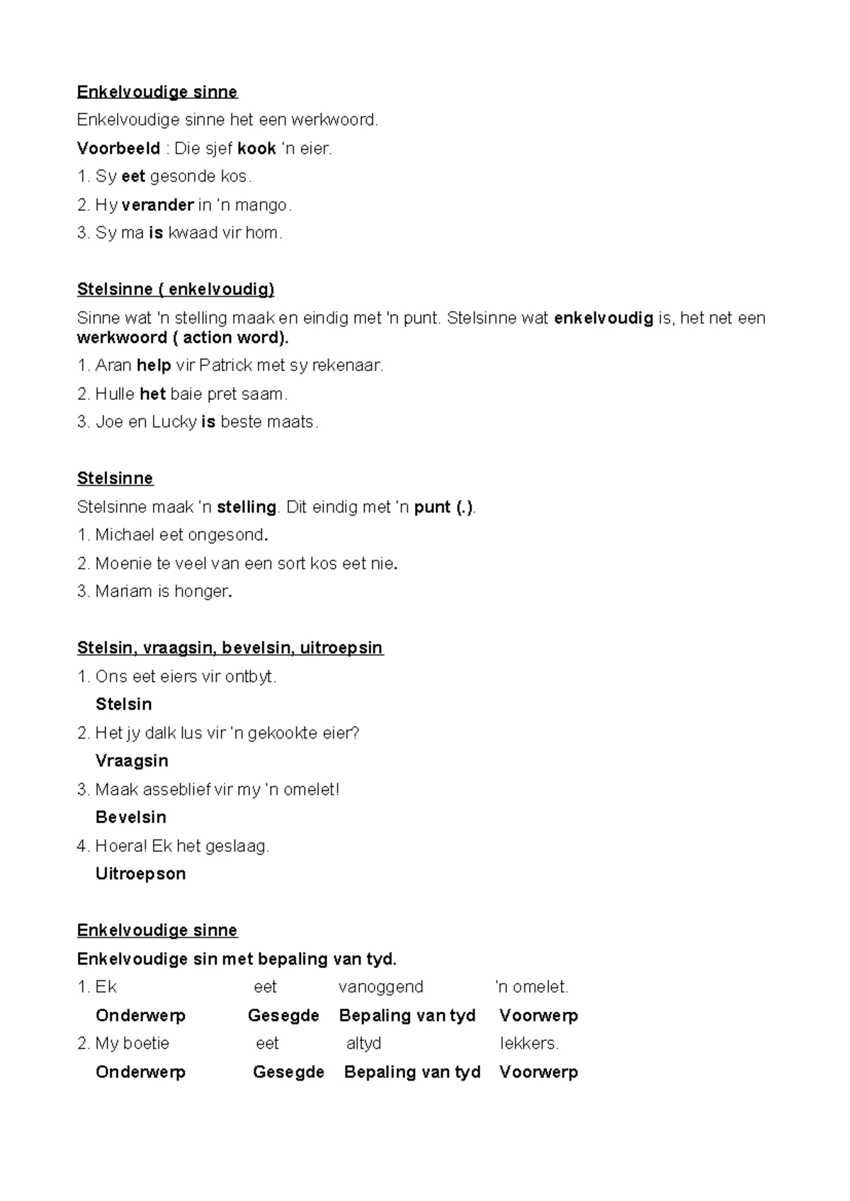 Antonieme Woordeskat: 'n Lys van Teenstellende Terme - Studocu