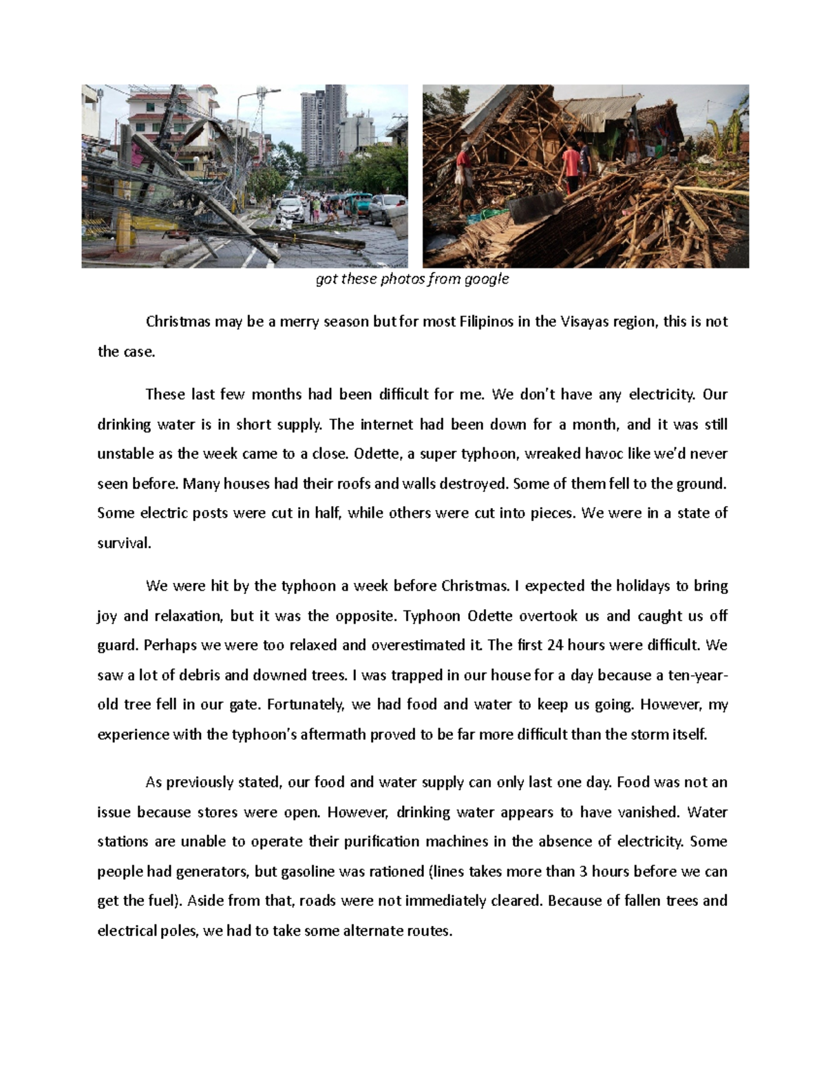 Reflection Paper on the Impact of Typhoon Odette: A Call for Resilience ...