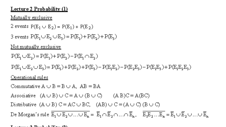 Lecture Notes on Probability and Statistics (Course Code: STAT101 ...
