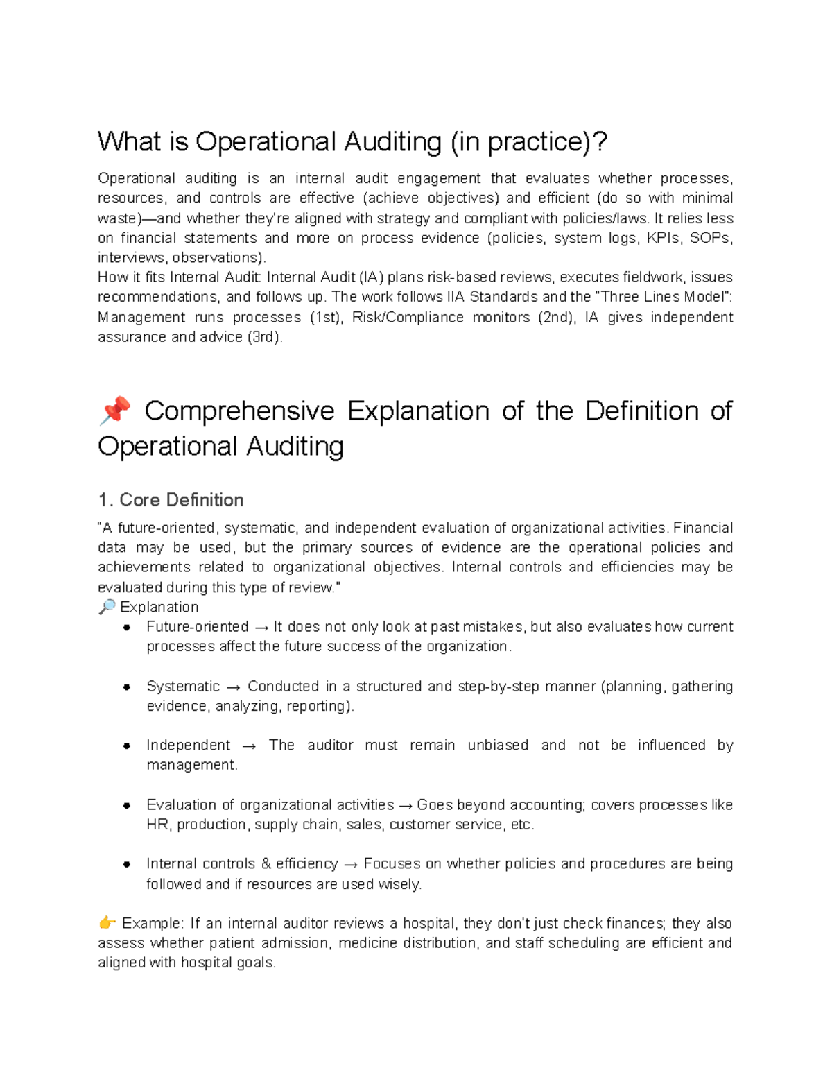 Operational Auditing: Definition, Characteristics, and Practical ...