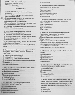 QUIZ 4 - OB - CHAPTER 4 : PERSONALITY AND VALUE Question 1 0 out of ...