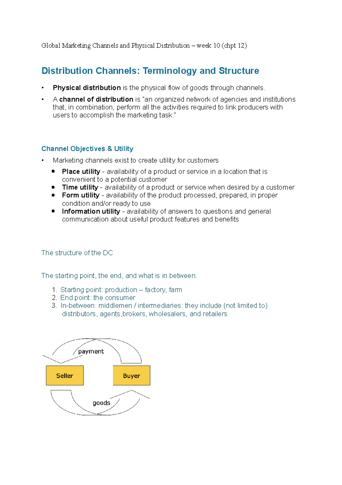Global Marketing Channels and Physical Distribution - Week 10 Overview ...