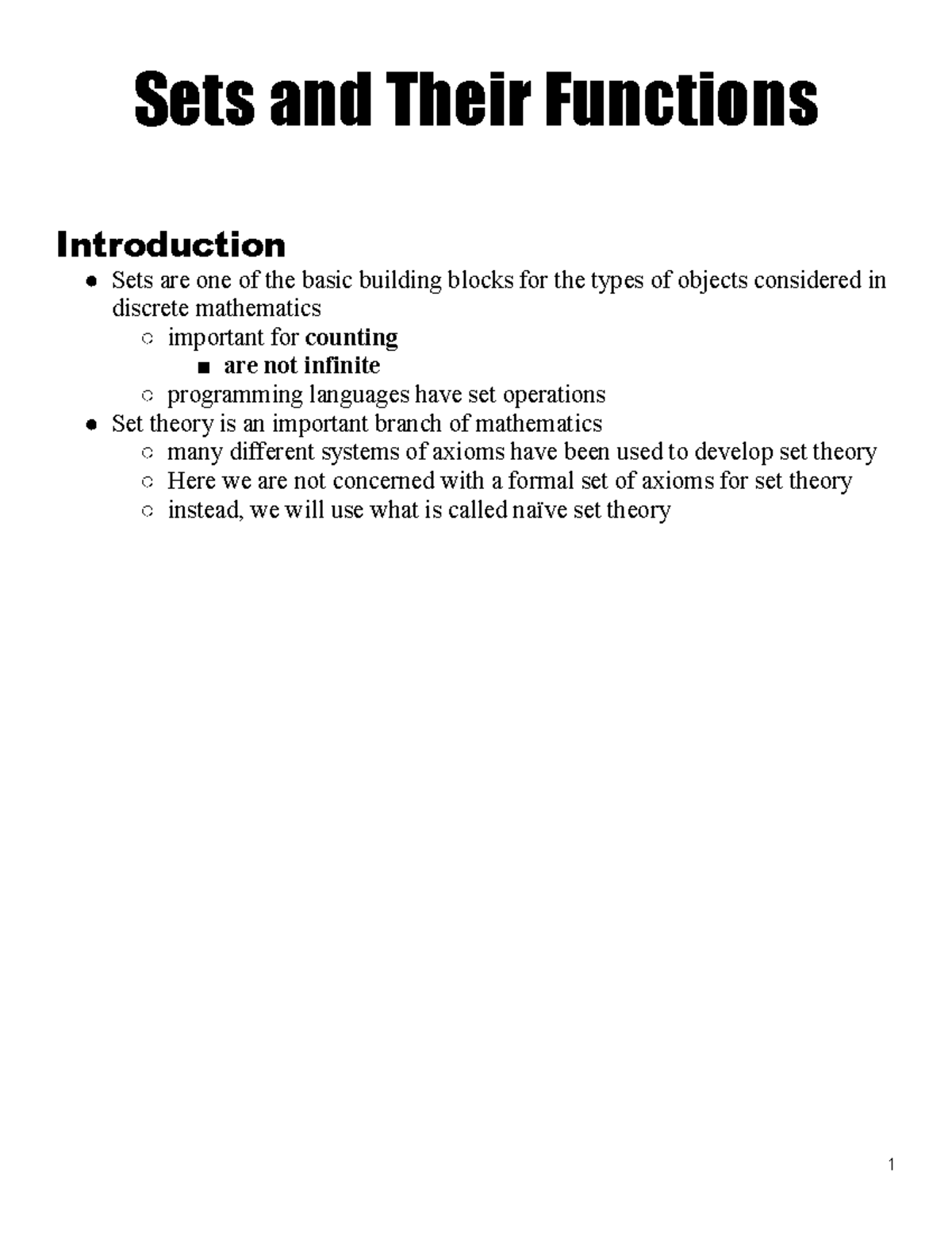 Understanding Sets: Set Theory Basics for Discrete Math (MATH 101) - Studocu