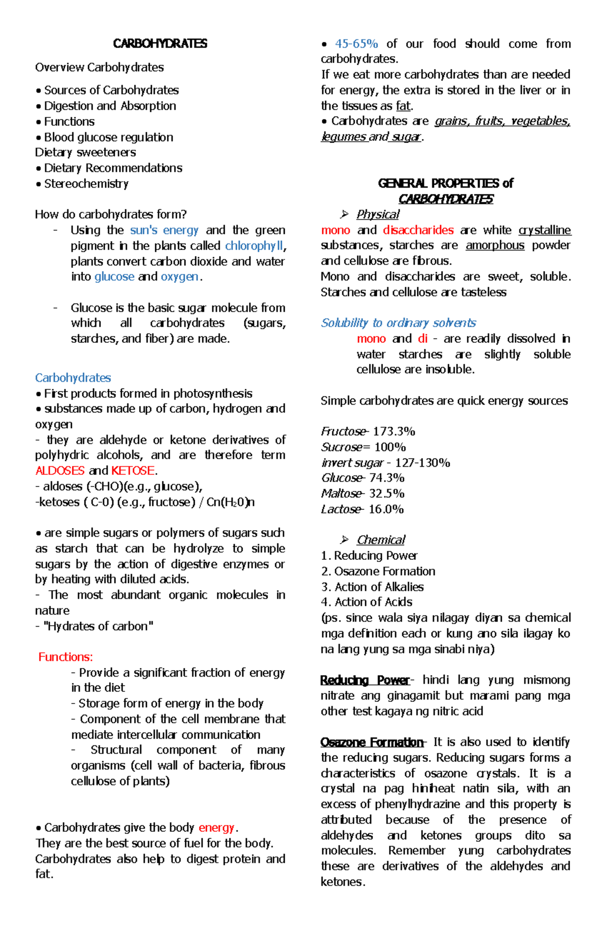 Biochemistry Final Review: Carbohydrates Overview & Classification ...