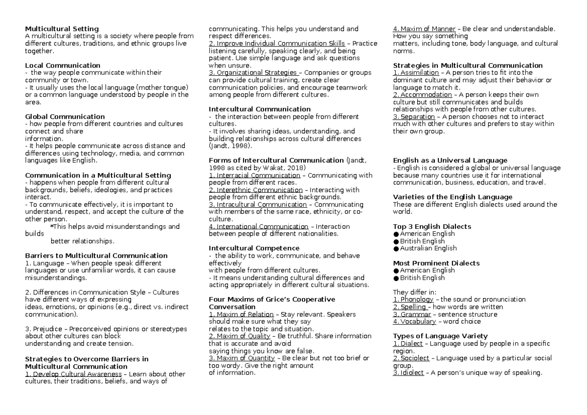 Multicultural Communication Strategies and Barriers: A Comprehensive ...