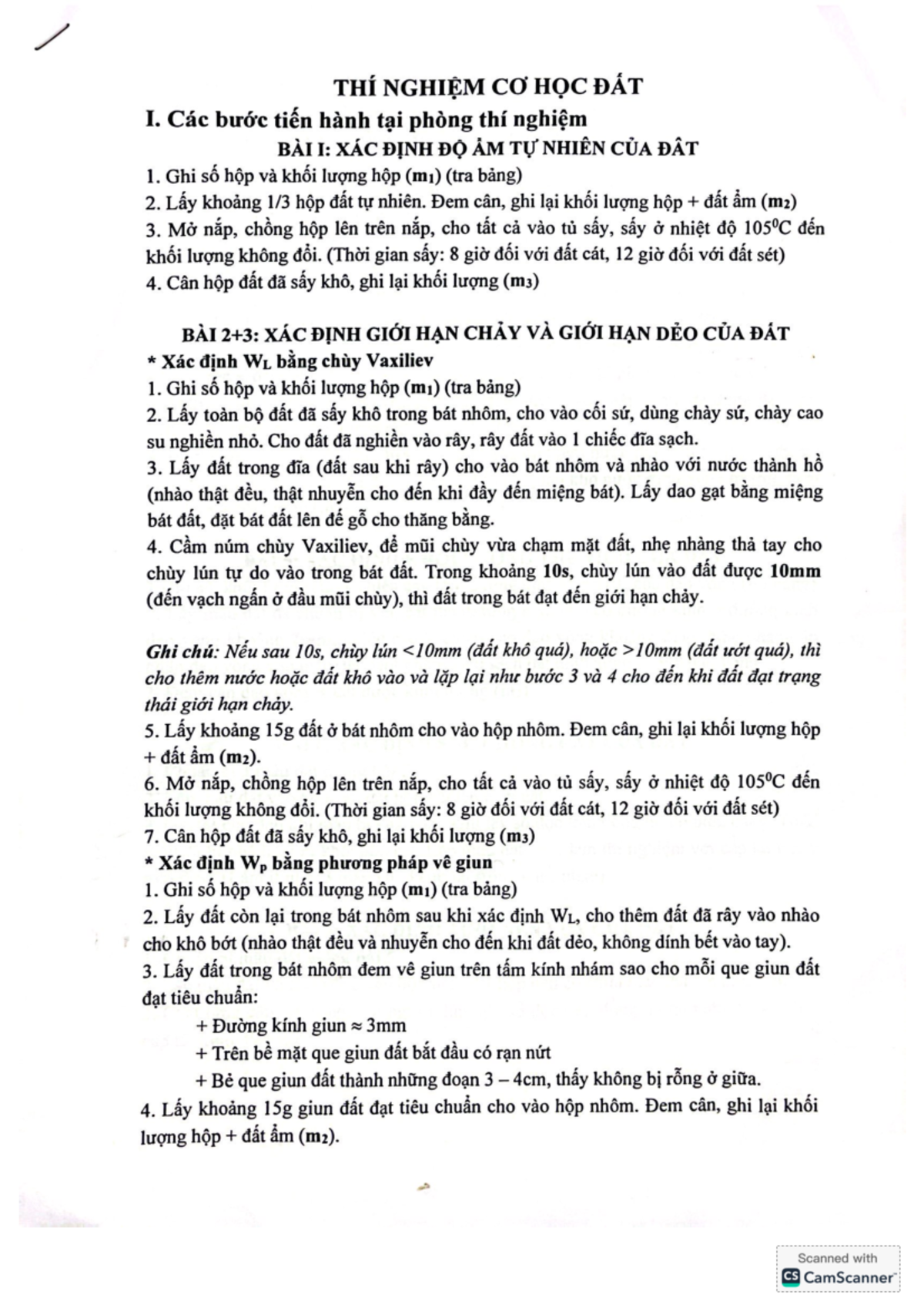 Báo cáo thí nghiệm Nhóm 2 - THÍ NGHIÈM CO HOC DÁT I. Các buróc tién ...