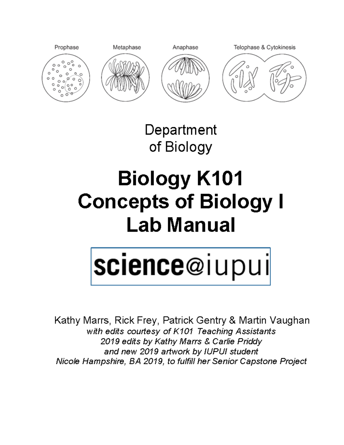K101 Final Lab Manual: Concepts of Biology I (2019 Edition) - Studocu