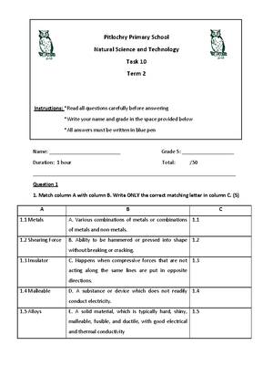 Grade-4-NST - notes - Natural Sciences and Technology - Grade 4 - Term ...