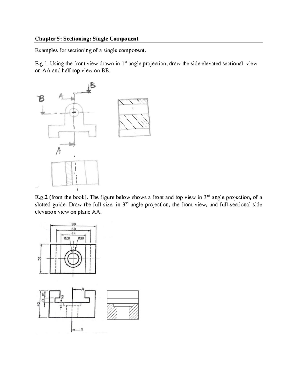 Chapter 5: Sectioning Drawing Examples in 1st & 3rd Angle Projection - Studocu